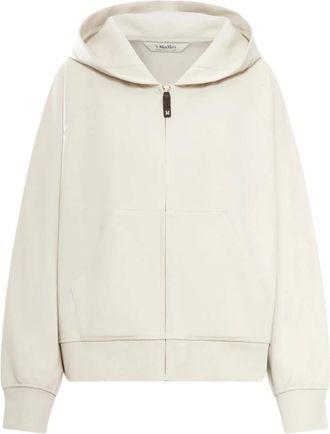 Max Mara Femme, Sweatshirts et sweats &agrave; capuche, Blanc, Taille: 40 FR Sweat &agrave; capuche zipp&eacute;