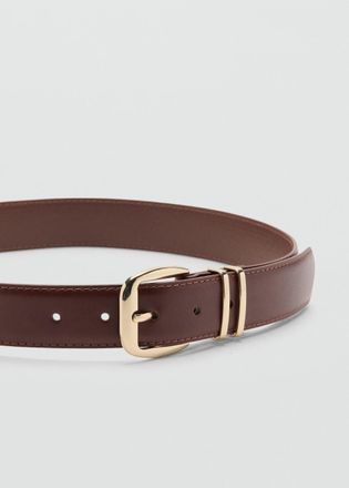 Mango Gürtel mit quadratischer Schnalle braun - Damen - XL - MANGO