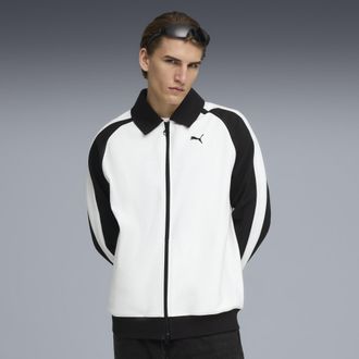 Puma Veste de surv&ecirc;tement d&eacute;contract&eacute;e &agrave; col T7 Unisexe, V&ecirc;tements, Blanc, XS