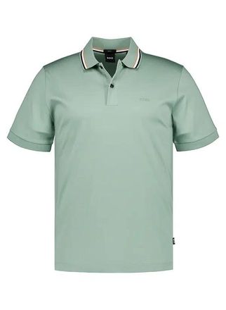 HUGO BOSS Herren Polo-Shirt gr&uuml;n Baumwoll-Jersey