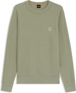 BOSS Hommes Anion S Pull structur&eacute; en Coton et Cachemire avec Patch logot&eacute;