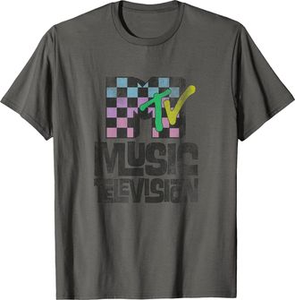 Giesswein Rainbow Checkered Vintage Music Television Stack T-Shirt