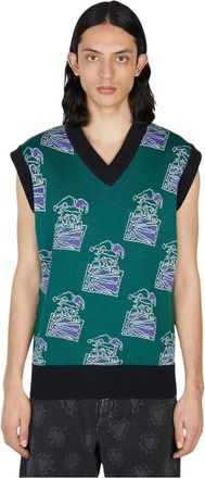 Rassvet Homme, Pulls, Vert, Taille: L Clown Sleeveless Sweater