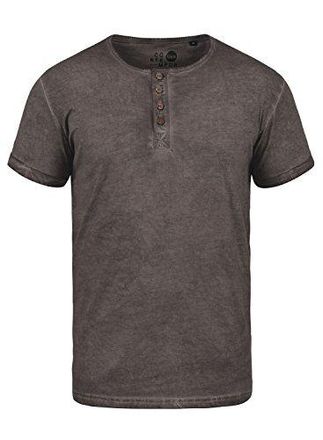 Solid SDTihn Homme T-Shirt à Manches Courtes Shirt à col Tunisien 100% Coton Regular Fit, Taille:S, Couleur:Coffee Bean (5973)