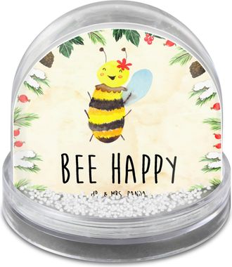 Mr. & Mrs. Panda Schneekugel Biene Happy - Geschenk, Weihnachts, Weihnachtskugel, Weihnachten, Winterkugel