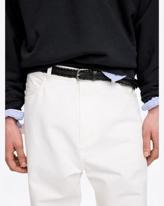 Arket Flechtg&uuml;rtel Aus Leder -Schwarz