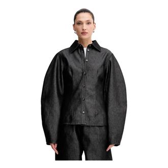 Rotate Denim Fitted Shirt - - Blouses & Shirts - Damen - Schwarzk - XS