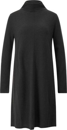 Allude Femme, Robes, Noir, Taille: 36 FR Robe Midi Élégante avec Col Montant