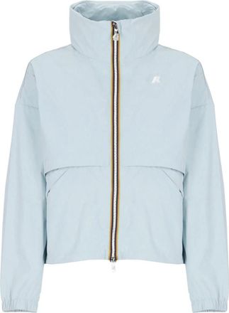 K-Way Hellblaue wasserdichte Jacke mit faltbarer Kapuze - - Jackets - Damen - Blau - 4XL