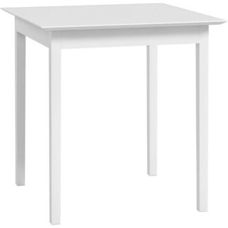 HOMCOM Esstisch K&uuml;chentisch Quadratischer Esszimmertisch f&uuml;r 2 Personen, Wohnzimmertisch aus Massivholz, f&uuml;r K&uuml;che, Esszimmer, Wei&szlig;, 75 x 75 x 76 cm - Homcom
