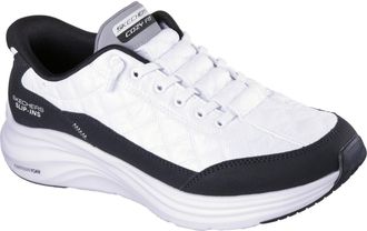 Skechers Herren Contour Foam Cozy Fit Hands Free Slip-In-Sneaker, Wei&szlig;es Netzgewebe, schwarzer Rand, 46 EU