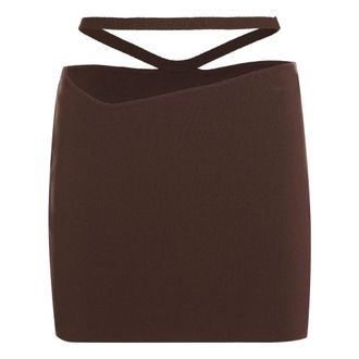 ADĀMO Andrea Adamo Gestrickter Minirock mit Ausschnitten - - Skirts - Damen - Braun - M