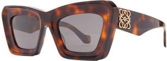 Loewe Transparente Sonnenbrille abgeschrägt Cateye - Brown