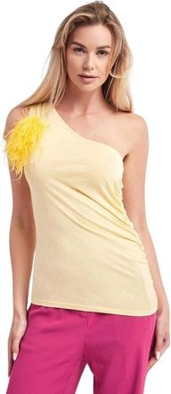 Patrizia Pepe Femme, Tops, Jaune, Taille: 36 FR Hauts sans manches