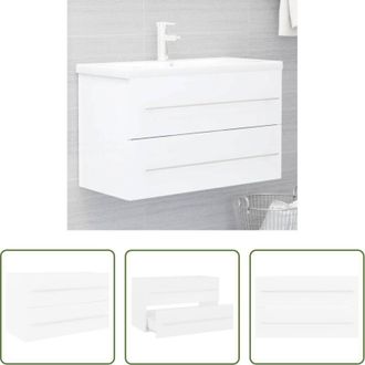 vidaXL Badezimmer Schrank - Waschbeckenunterschrank Wei&szlig; 80x38,5x48 cm Holzwerkstoff