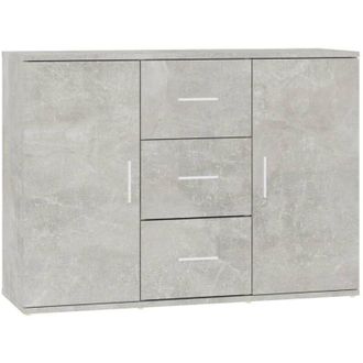 vidaXL Sideboard Betongrau 91x29,5x65 cm Holzwerkstoff - Vidaxl