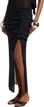 Liviana Conti Femme, Jupes, Noir, Taille: 40 FR Jupe midi trap&egrave;ze en maille c&ocirc;tel&eacute;e
