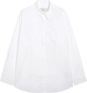 Ami Chemise coupe large avec Ami de Coeur emboss&eacute; sur poche poitrine - Femme - Blouses et Chemises - Blanc - Taille: 36 FR