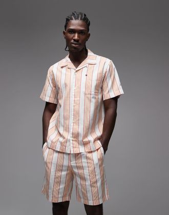 Tommy Hilfiger Shorts in gestreiftem Orange, 8 Zoll Schrittl&auml;nge, Kombiteil