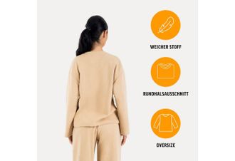 Smilodox Longsleeve Sirel, Langarmshirt Oversize Fit mit Rundhalsausschnitt, Sport Weiche Baumwolle, L&auml;ssige Silhouette, Rundhalsausschnitt, Alltag