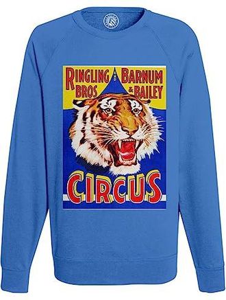 Fabulous Sweatshirt Homme Bleu Circus Cirque Tigre Affiche Vintage
