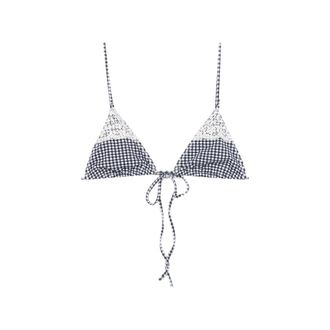 Frankies Bikinis Elena Gingham Lace-trim Bikini Top