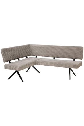 MID.YOU Mid.you Eckbank, Grau, Metall, Textil, 5-Sitzer, L-Form, 190x150 cm, Esszimmer, B&auml;nke, Eckb&auml;nke