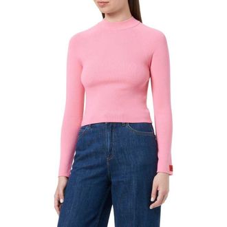 HUGO BOSS Damen Sanduz Knitted_Sweater, Open Pink698, Large EU