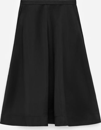 Arket Tellerrock Aus Satin -Schwarz