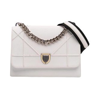 Dior Pre-owned Elegante Umh&auml;ngetasche mit Kettenakzent - - Pre-owned - Damen - Wei&szlig; - ONE SIZE