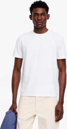 Arket Interlock-T-Shirt Mit Normaler Passform -Wei&szlig;