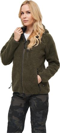 Brandit TEDDYFLEECE JACKE MIT KAPUZE DAMEN WINTERJACKE JAGD OUTDOOR FLEECEJACKE, Gr&ouml;&szlig;e:XS, Farbe:Woodland