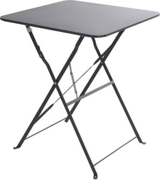 Wadiga Table jardin carrée pliable métal gris bistrot 60x60x71cm