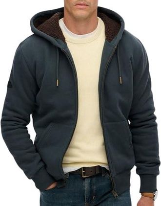 Superdry Borg Lined Full Zip Sweatshirt L
