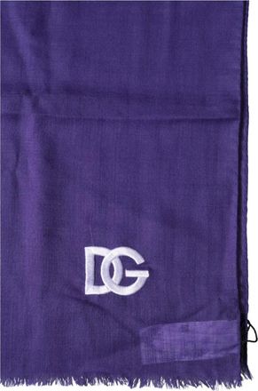 Dolce & Gabbana Homme, Accessoires, Violet, Taille: ONE Size Lace Cotton Wrap Shawl Scarf