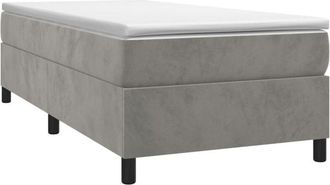 vidaXL Boxspringbett mit Matratze Hellgrau 90x200 cm Samt Vidaxl
