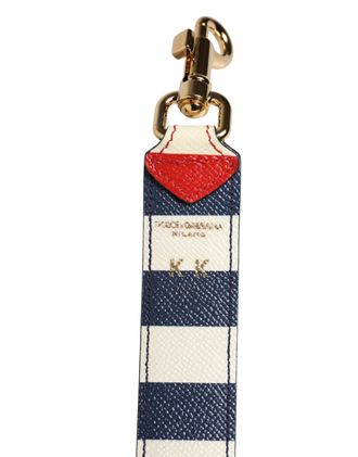 Dolce & Gabbana Womens Multicolor Leather Striped Bag Accessory Shoulder Strap Calf