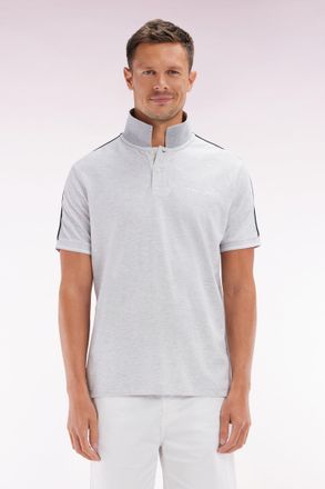 Eden Park Polo &Agrave; Manches Courtes Uni En Coton Gris Inscription Eden Park Coupe D&eacute;contract&eacute;e