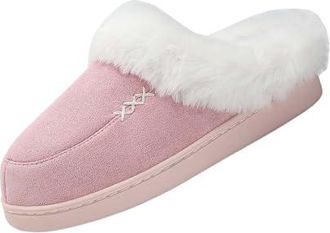 Generic Pantoufles dhiver pour homme et femme - En peluche douce - Doublure en peluche - L&eacute;g&egrave;res et moelleuses - Confortables - Chaudes et l&eacute;g&egrave;res, rouge, 41 