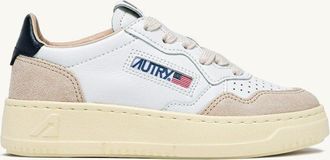 Autry BASKETS MEDALIST KIDS LOW EN DAIM BLANC ET BLUE SPACE