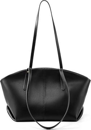 Generic Grand sac fourre-tout pour femme, sac &agrave; main en cuir v&eacute;ritable, sac &agrave; main de travail, sac &agrave; main l&eacute;ger pour ordinateur portable avec fermeture &eacute;clair