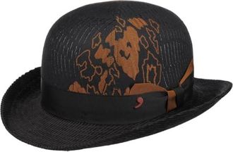 Alfonso d'Este Melon DenvertsonDEste Homme - Made in Italy Chapeau en Tissu avec Doublure, Ruban Gros Grain Automne-Hiver Hiver - M (56-57 cm) Noir