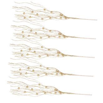 Cabilock 5 St&uuml;ck Teiliges K&uuml;nstliche Zweige f&uuml;r Weihnachtsdekoration Goldene Deko&auml;ste f&uuml;r Blumenarrangements und Festliche Anl&auml;sse f&uuml;r Zuhause und B&uuml;ro