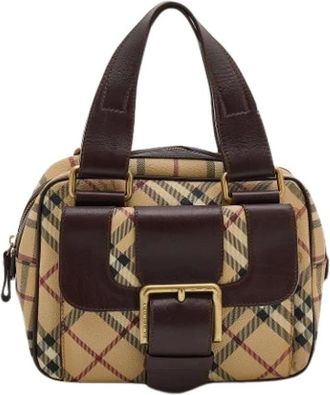 Burberry Sac bandouli&egrave;re Haymarket Check doccasion - Femme - Pre-owned - Beige - Taille: ONE Size