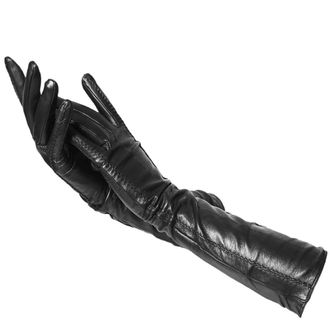 Generic Lange Lederhandschuhe Damen Winter Lammfell Damen Lange Handschuhe Black 8