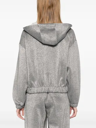 PESERICO Womens Metallic-Effect Hoodie Aw24 W