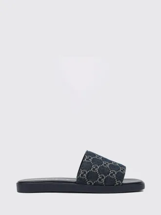 Gucci Claquetttes en denim jacquard &agrave; monogramme GG