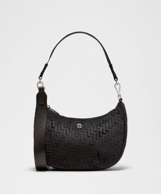 lululemon City Essentials Small Shoulder Bag 3L L Monogram Velvet - Noir