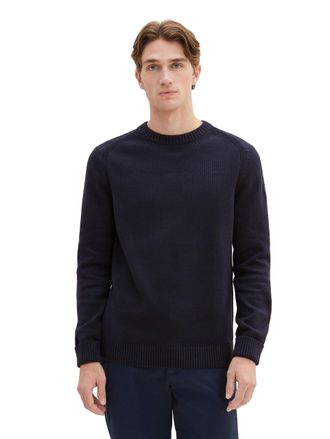 Tom Tailor Herren 1038246 Basic Strick-Pullover aus Baumwolle, 10668-sky Captain Blue, XL