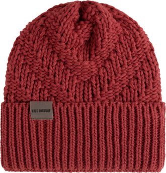 Knit Factory Sally Mütze - Strickmütze für Damen und Herren - Beanie - Wintermütze mit Wolle - Robusten Look - Hochwertige Qualität - Baked Apple